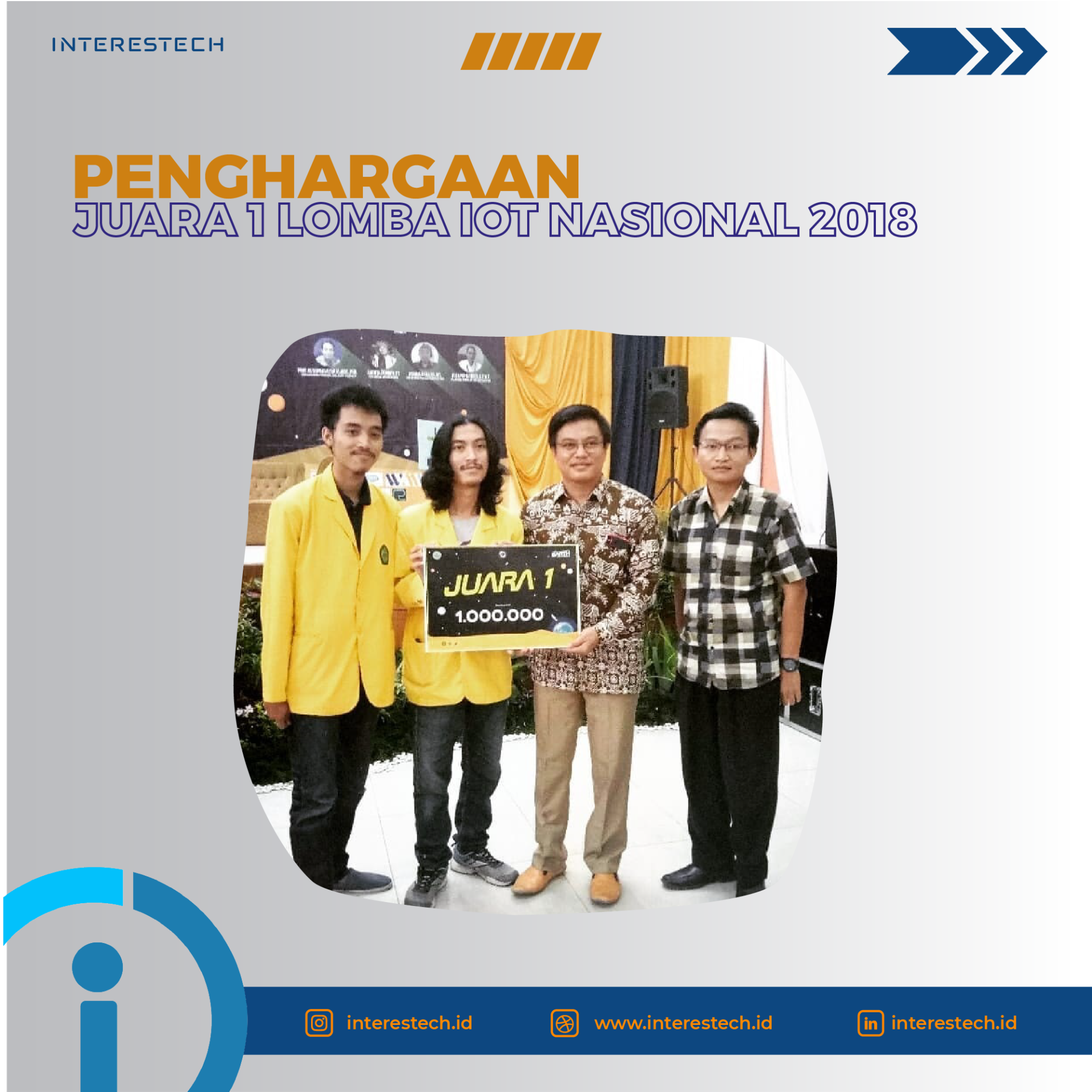1st Place EARTH IoT Competition 2018 – Interestech